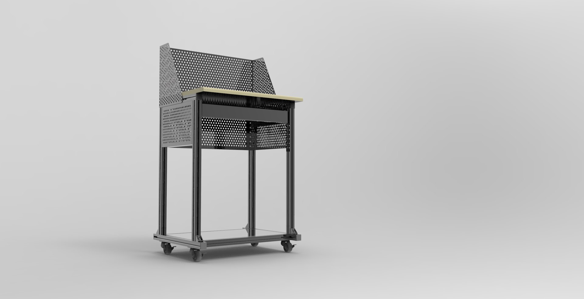 3D Model Aluminum Computer Desk - TurboSquid 1436847