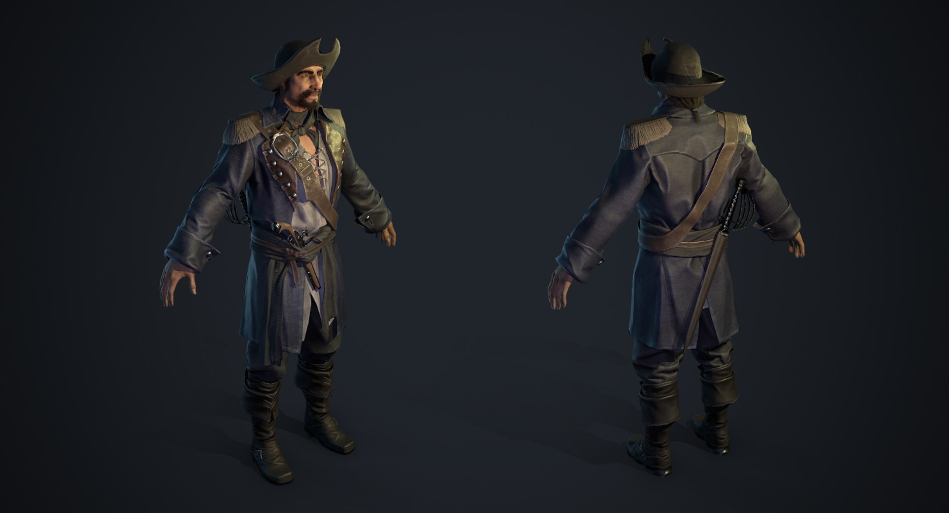 3D Real-time Pirate Lord-2 Rigged - TurboSquid 1216606