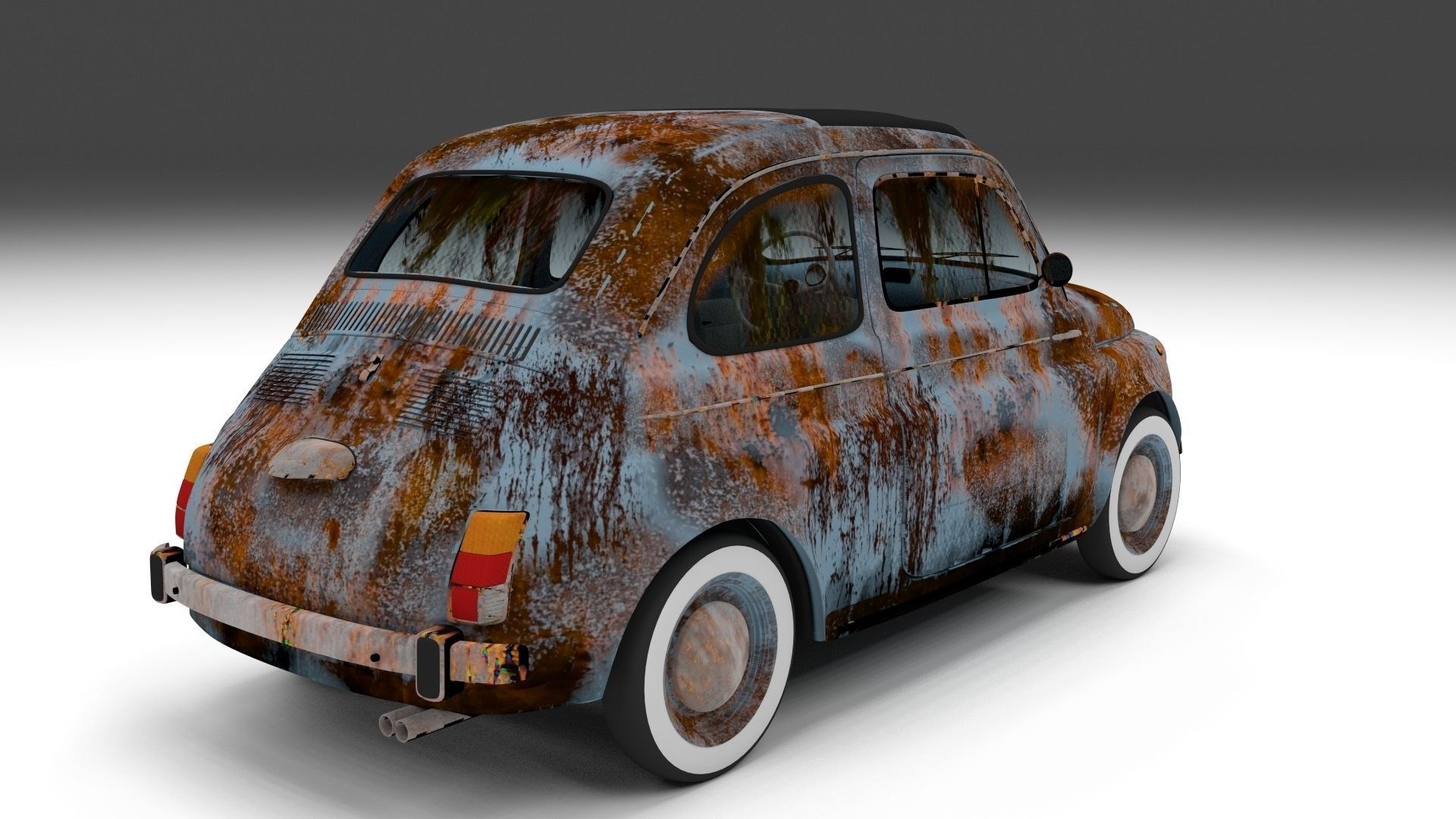 Rusty 1957 Fiat 500 3d Obj