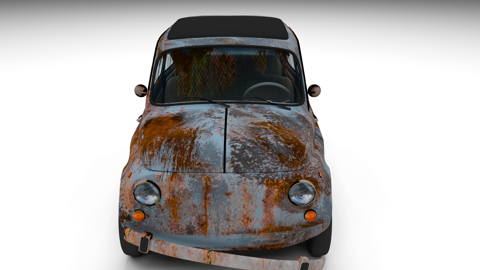 Rusty 1957 Fiat 500 3d Obj