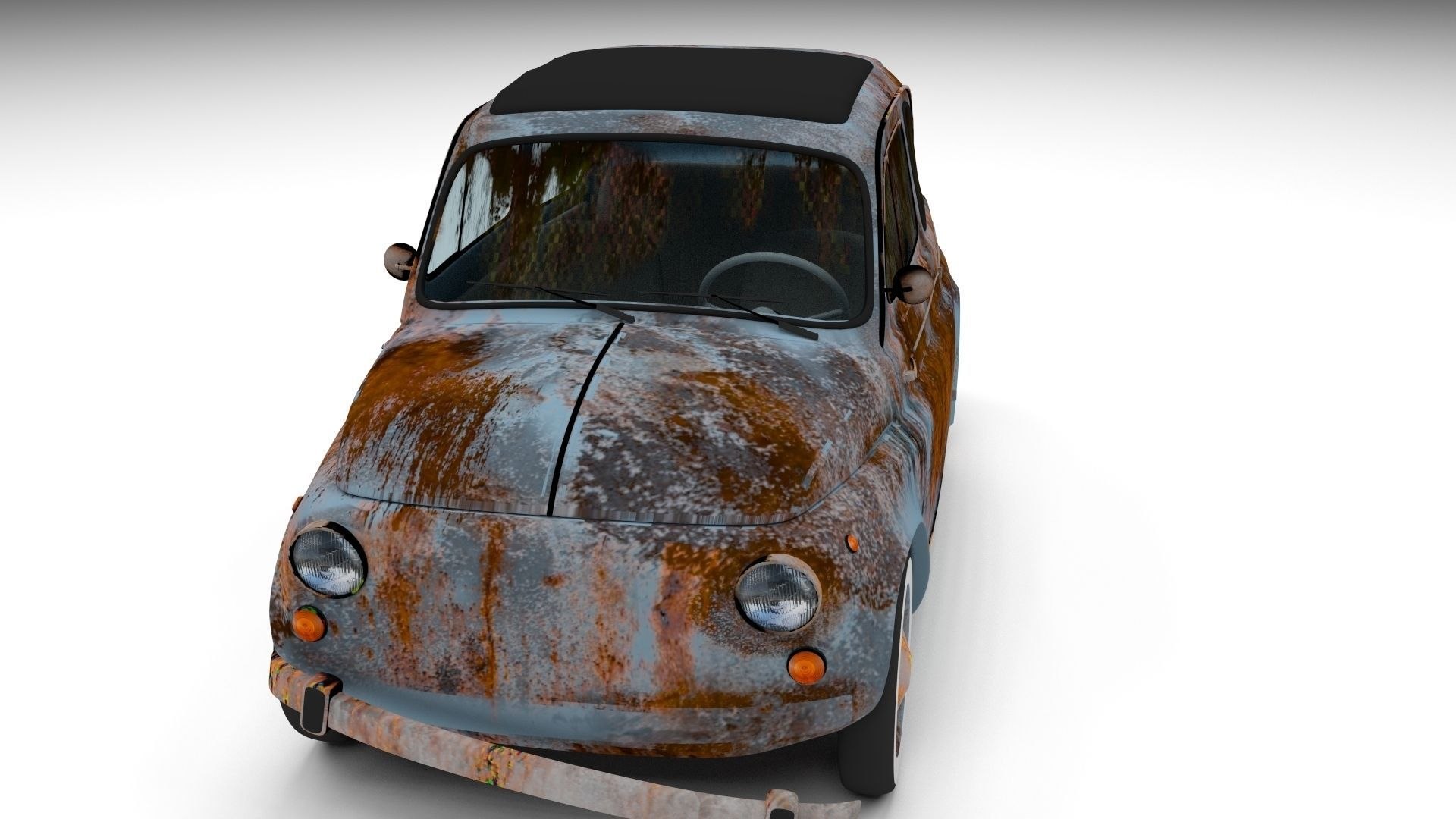 Rusty 1957 Fiat 500 3d Obj
