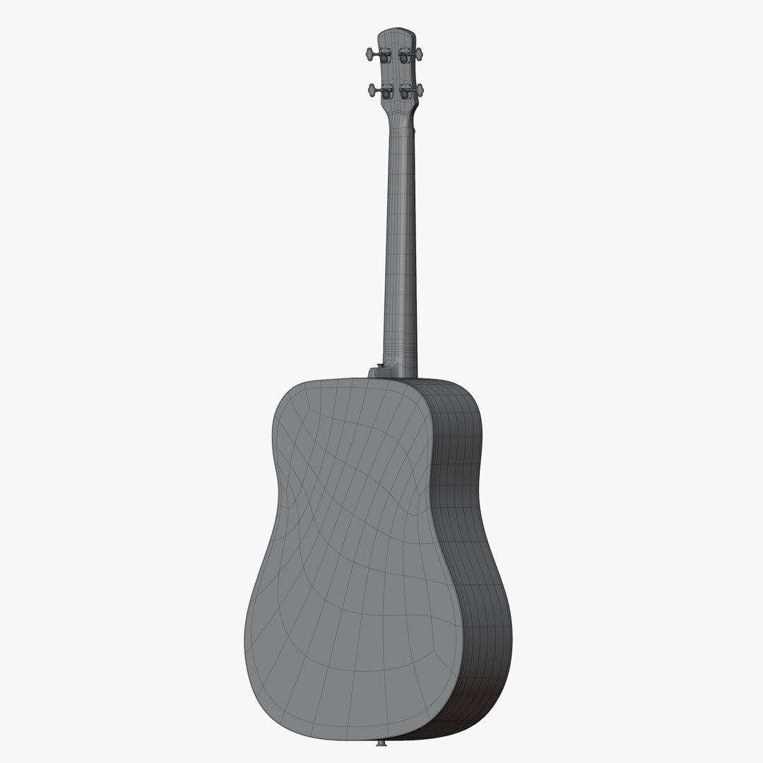 3D Acoustic Bass Guitar PBR - TurboSquid 2357878