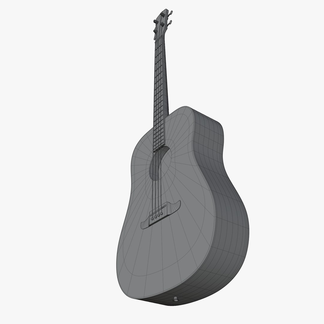 3D Acoustic Bass Guitar PBR - TurboSquid 2357878