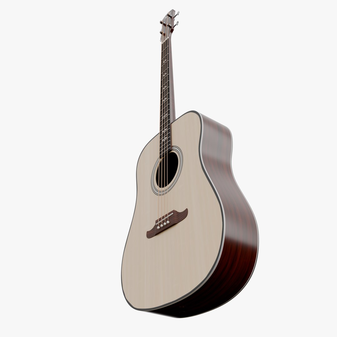 3D Acoustic Bass Guitar PBR - TurboSquid 2357878