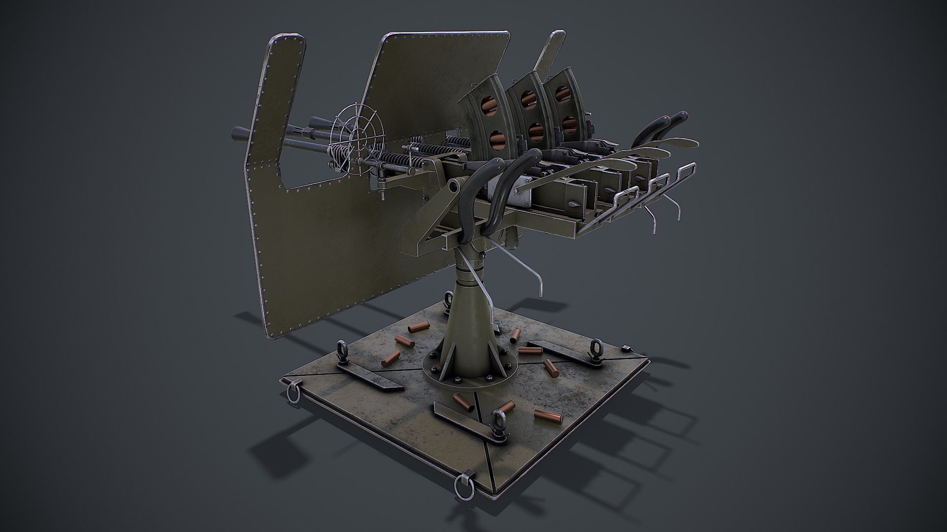 Machine Gun Turret 3D model - TurboSquid 2117653