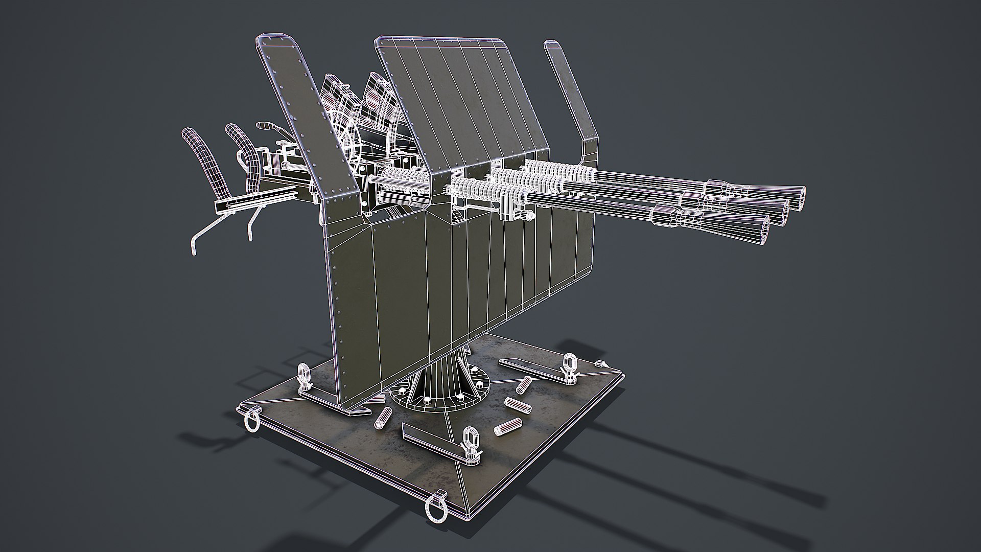 Machine Gun Turret 3D model - TurboSquid 2117653