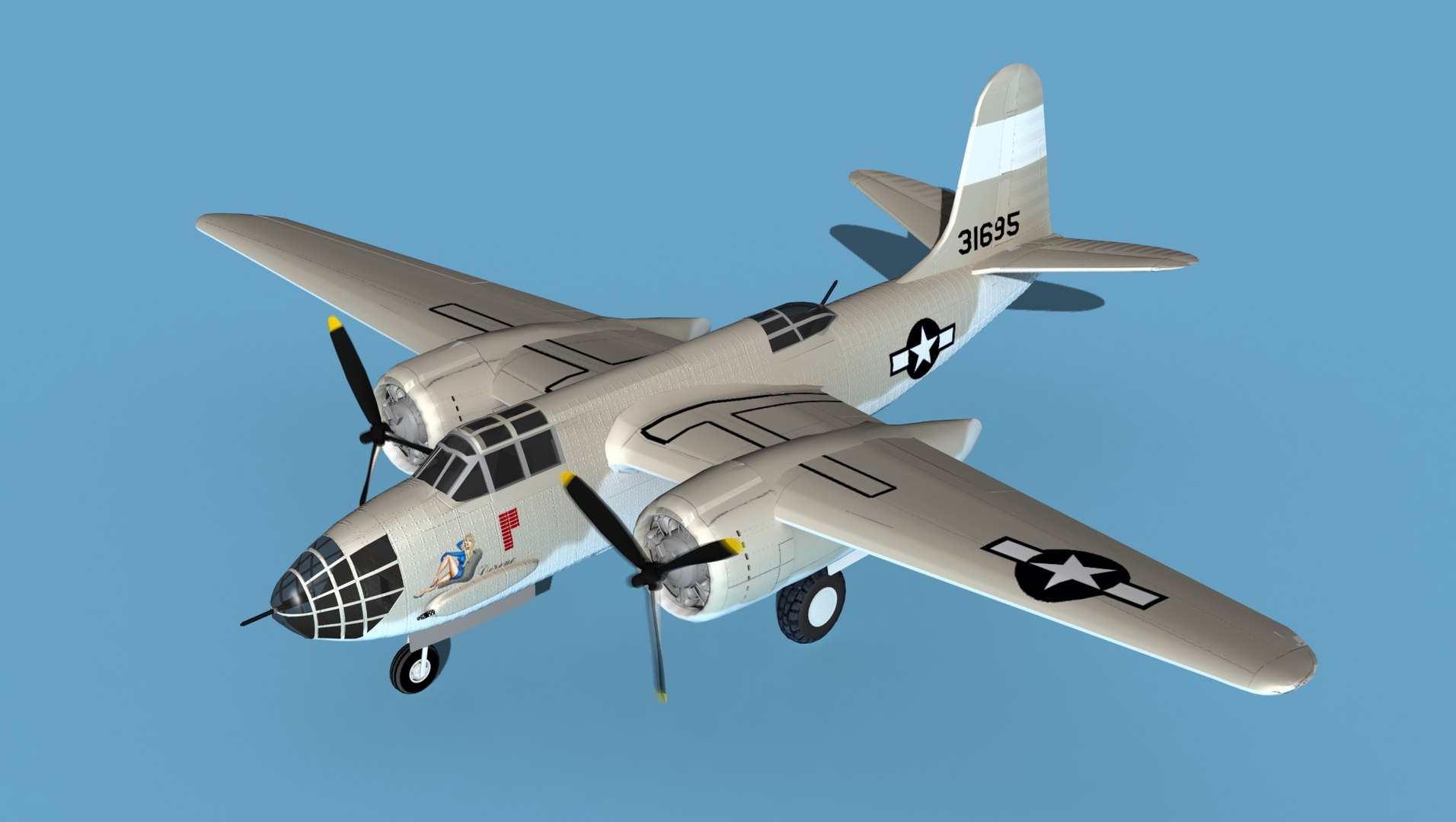 Douglas A-20A Havoc V02 3D Model - TurboSquid 1917648