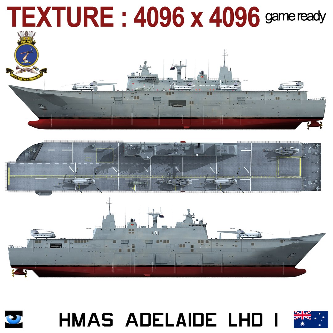 Hmas Adelaide Lhd 1 3d Model
