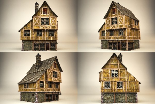 3d medieval house model