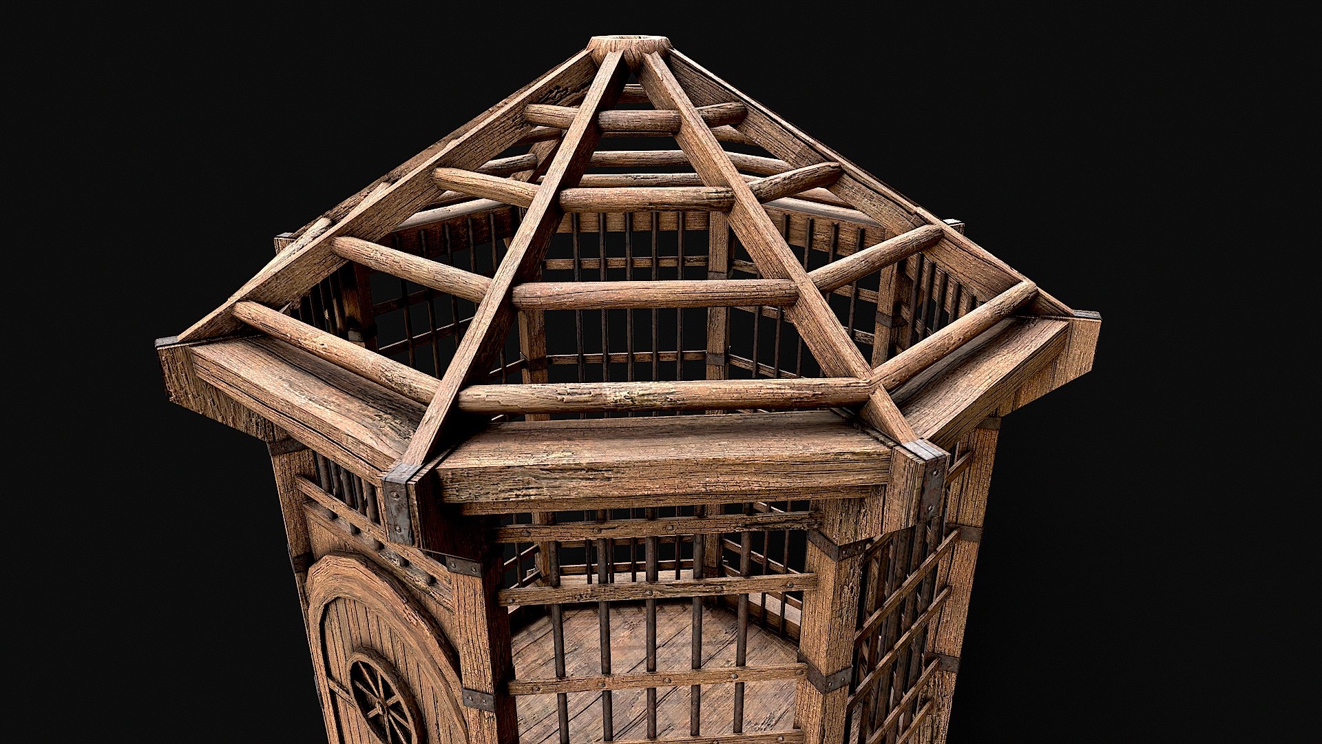 3D Medieval Wooden Cage 4 Model - TurboSquid 2358161