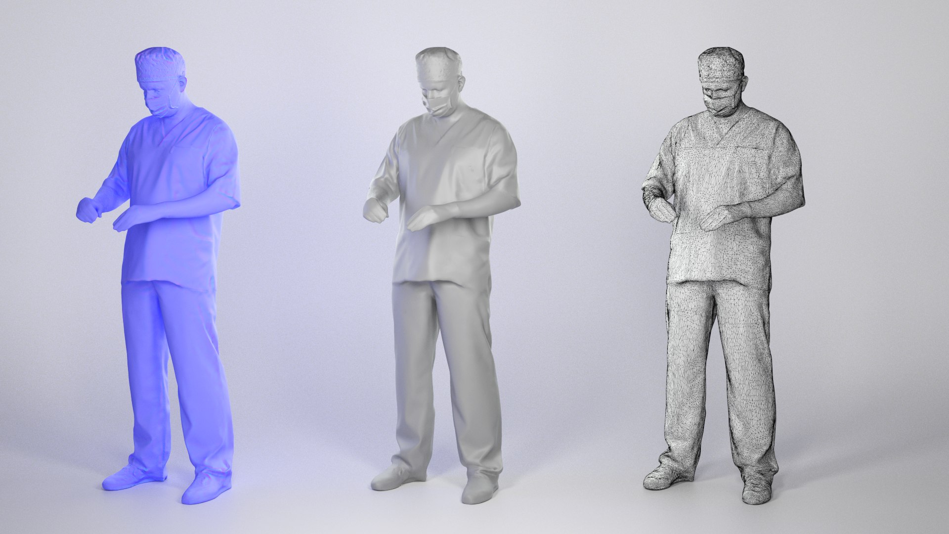 3D handsome man uniform surgeon - TurboSquid 1486036