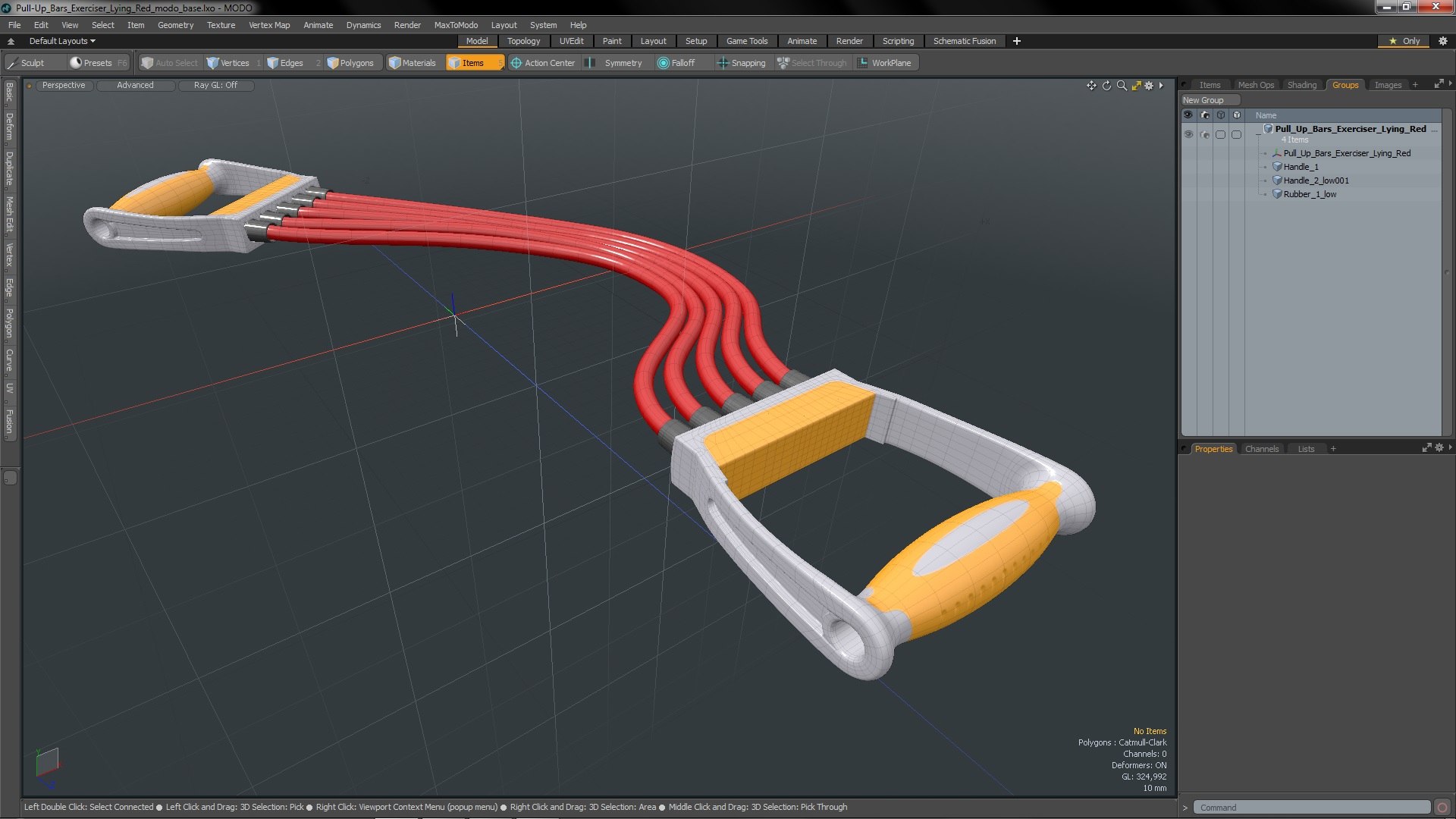 3D Pull-Up Bars Exerciser Lying Red - TurboSquid 2015213
