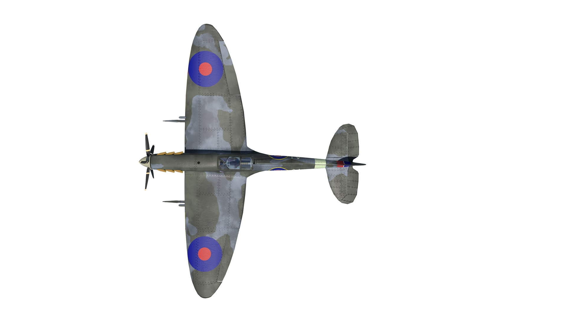 British WWII Spitfire Fighter Spitfire British Piston Fighter Model ...