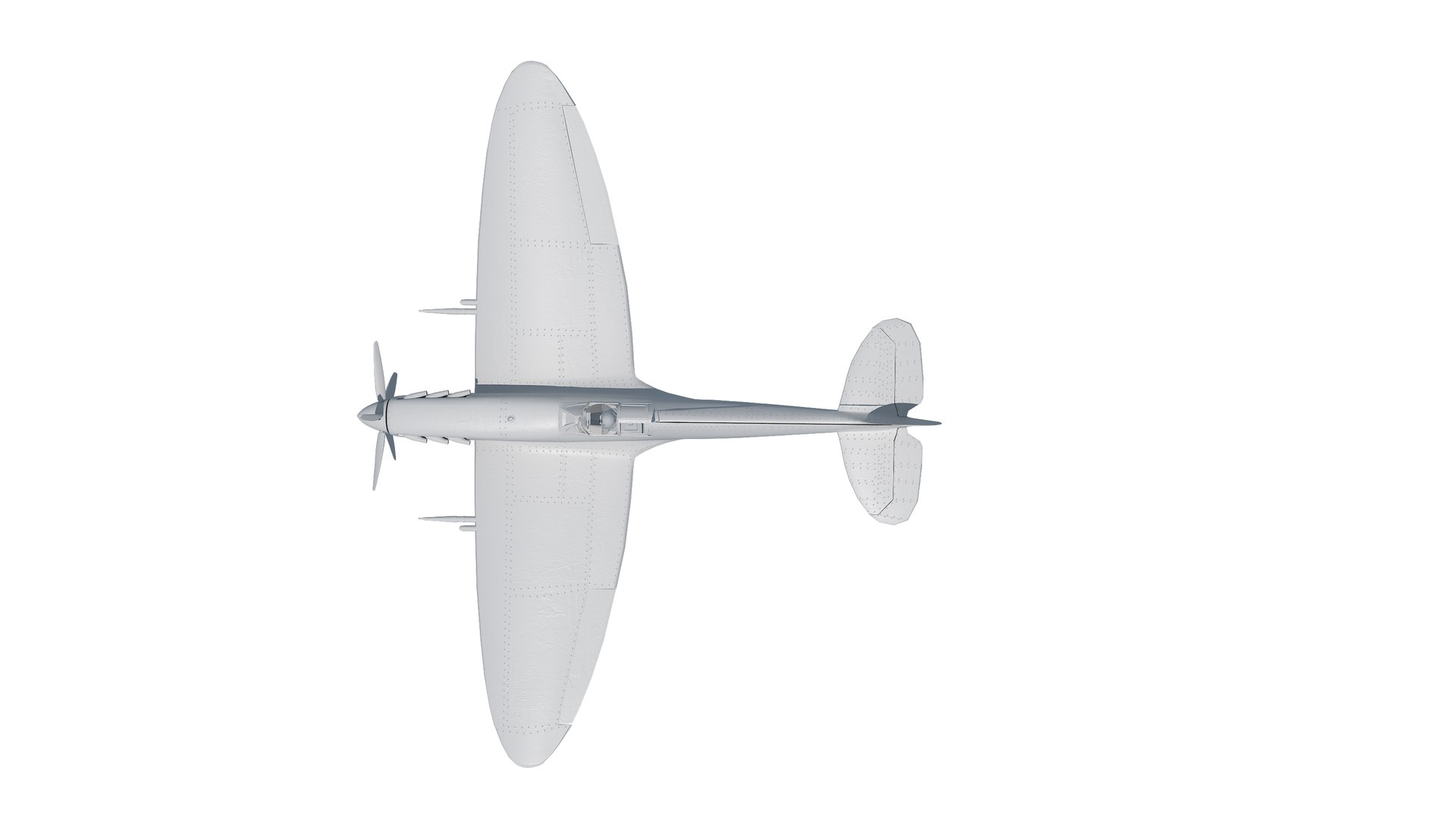 British WWII Spitfire Fighter Spitfire British Piston Fighter model ...