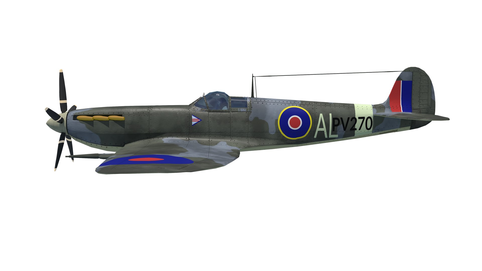 British WWII Spitfire Fighter Spitfire British Piston Fighter Model ...