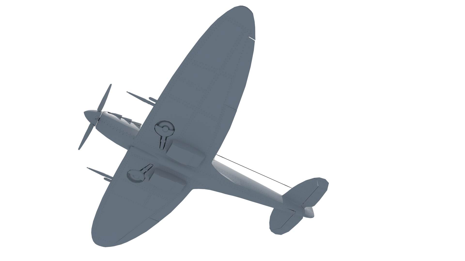 British WWII Spitfire Fighter Spitfire British Piston Fighter model ...