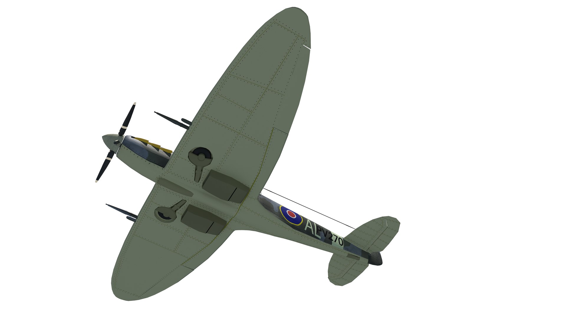 British WWII Spitfire Fighter Spitfire British Piston Fighter Model ...