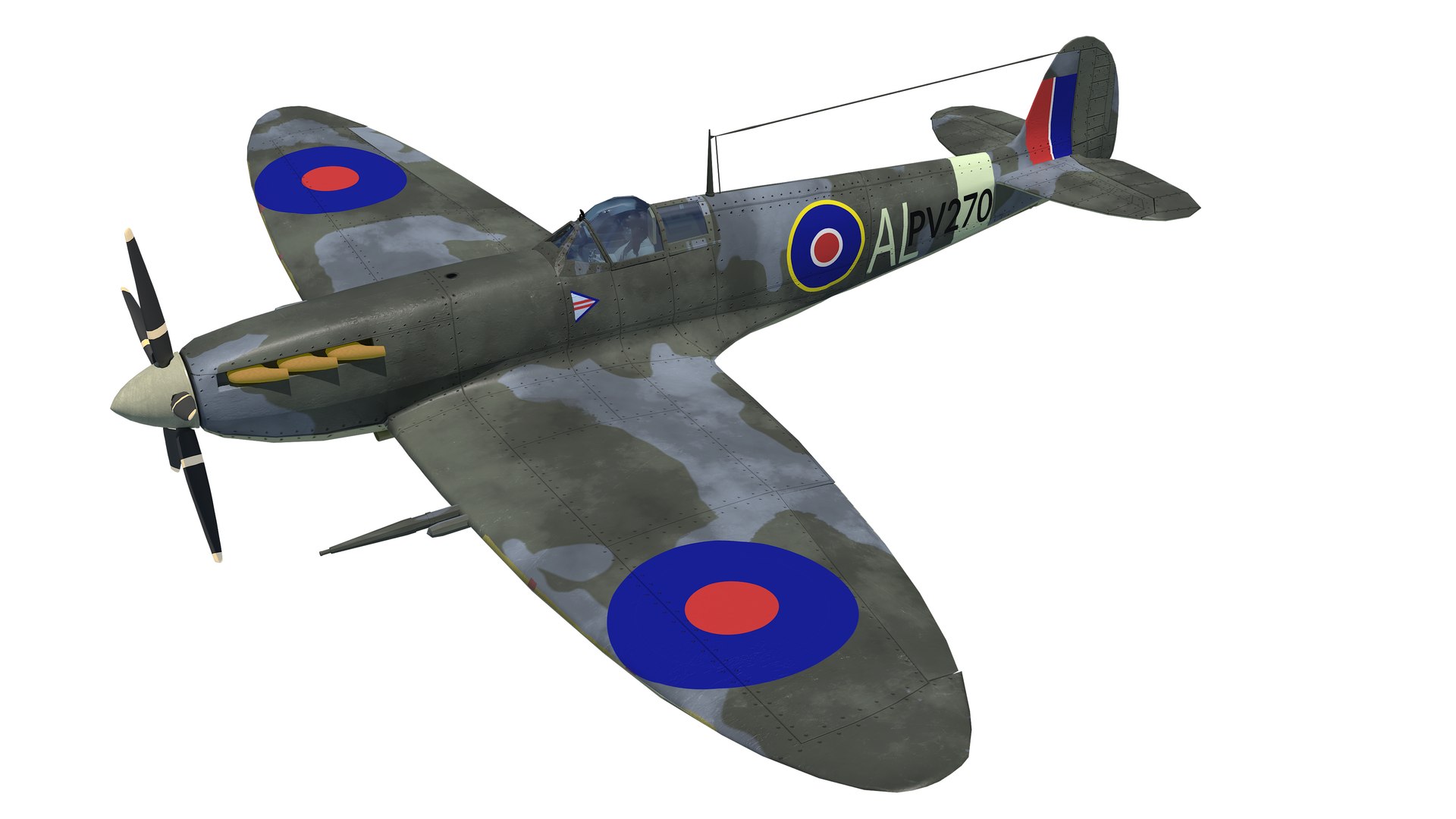 British WWII Spitfire Fighter Spitfire British Piston Fighter Model ...