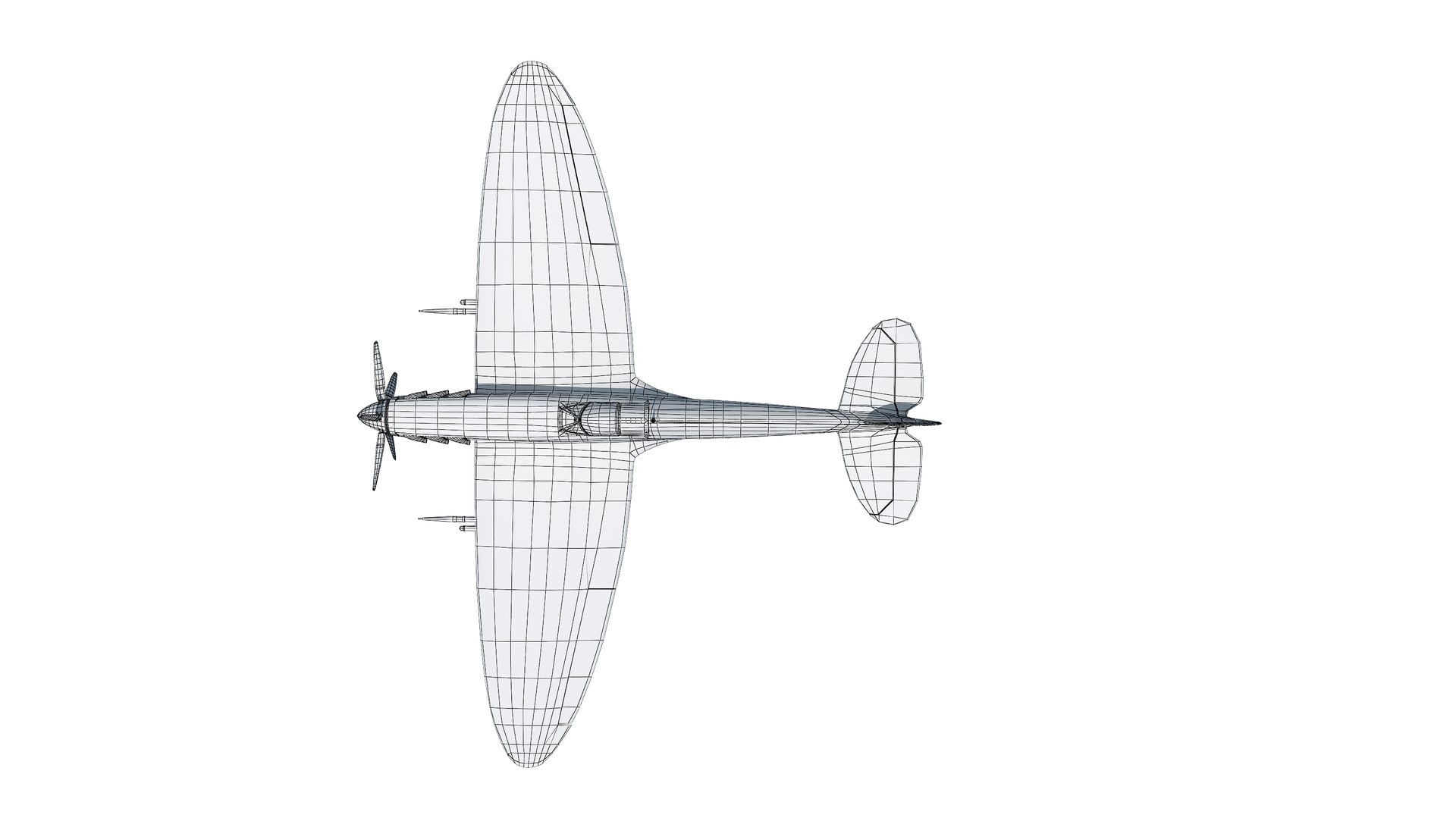 British WWII Spitfire Fighter Spitfire British Piston Fighter model ...