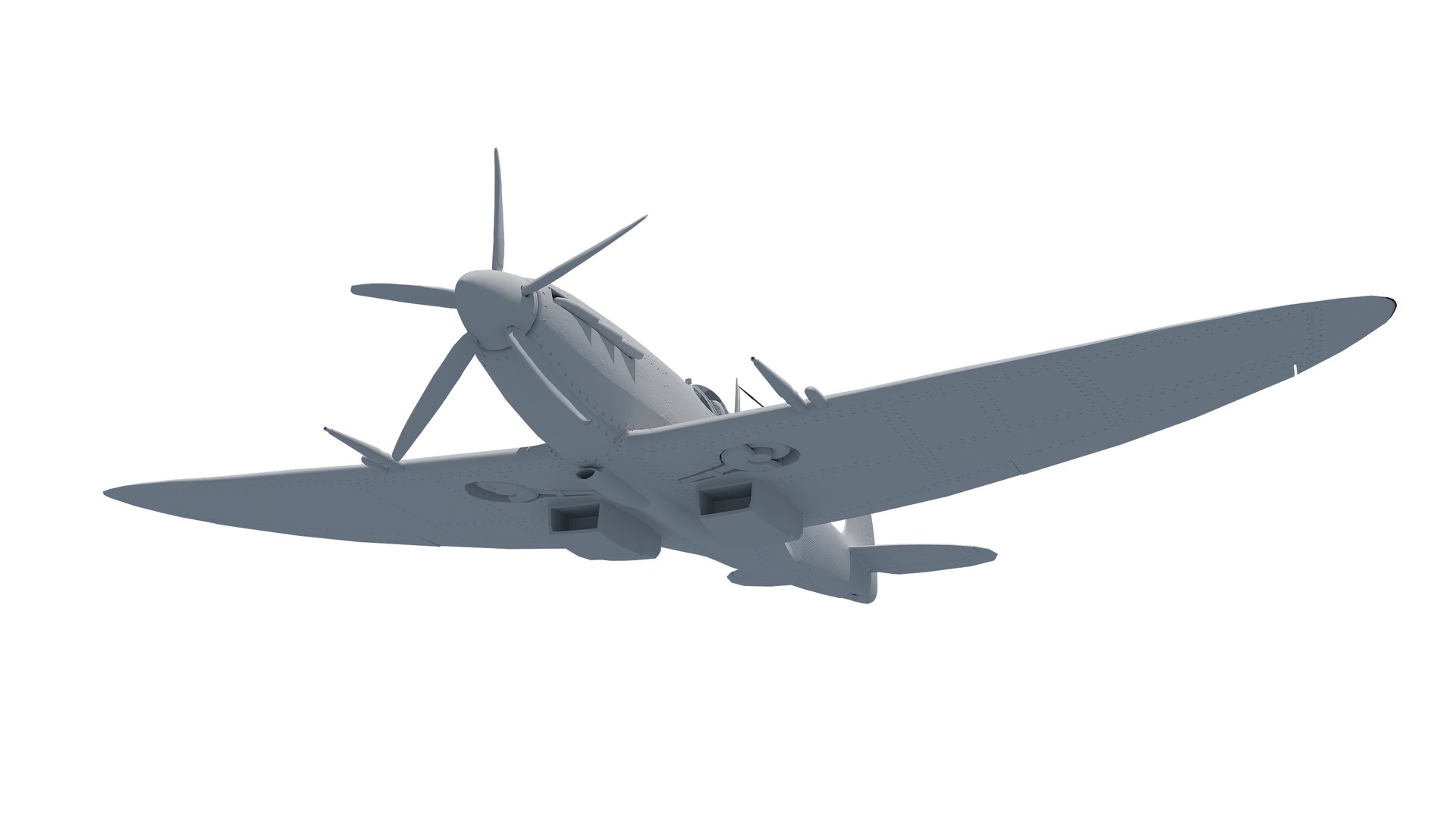 British WWII Spitfire Fighter Spitfire British Piston Fighter model ...