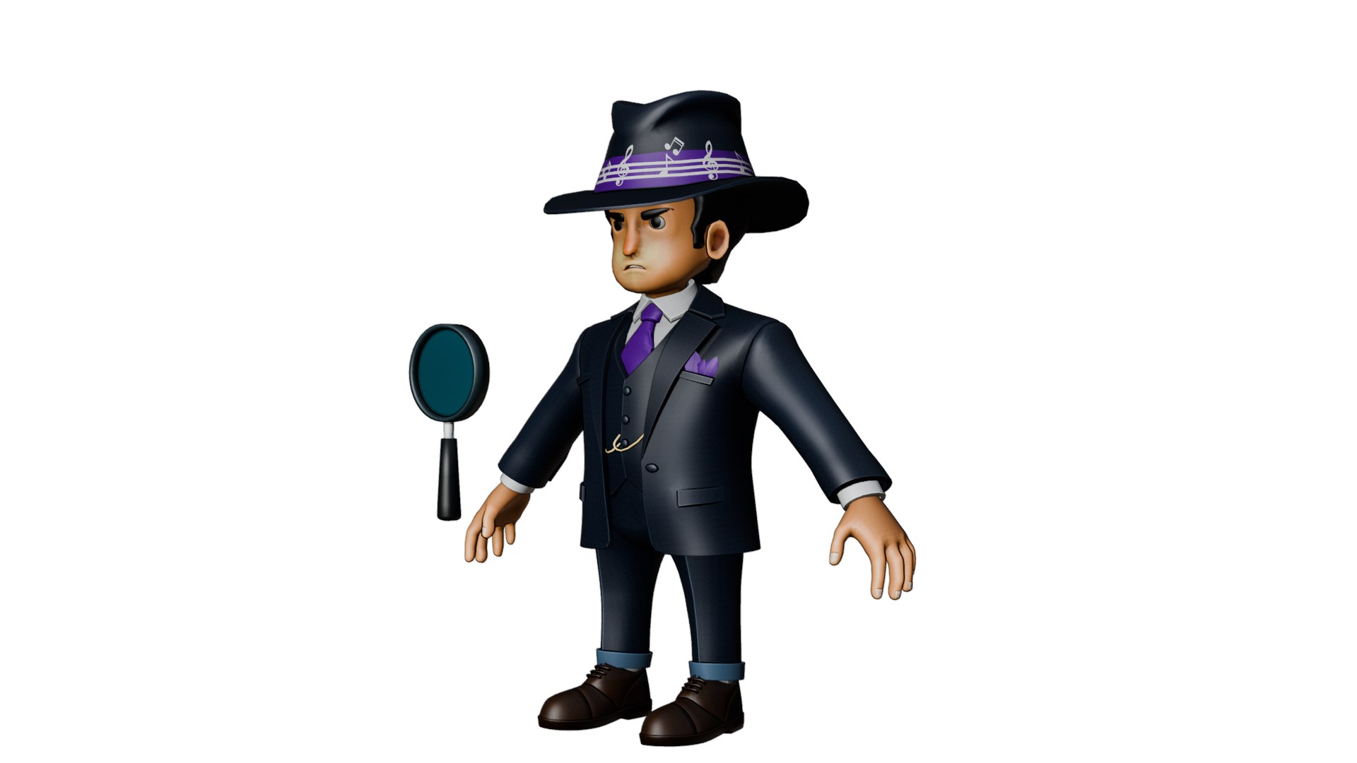 3D Stylized Detective Boy 3D Character Game Ready Textured Model ...