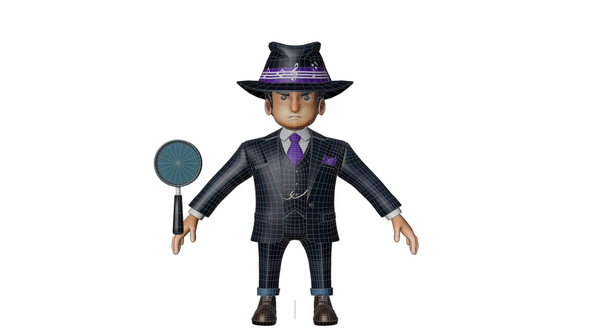 3D Stylized Detective Boy 3D Character Game Ready Textured Model ...