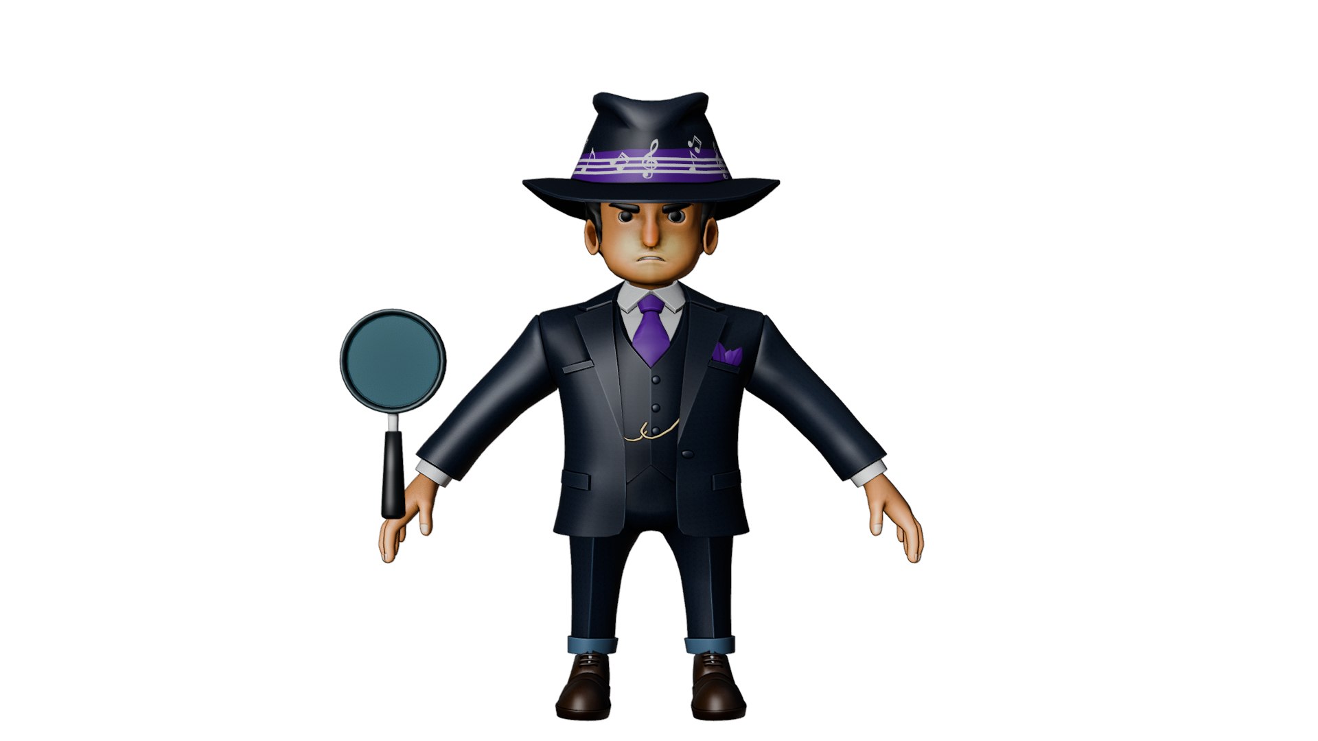 3D Stylized Detective Boy 3D Character Game Ready Textured Model ...