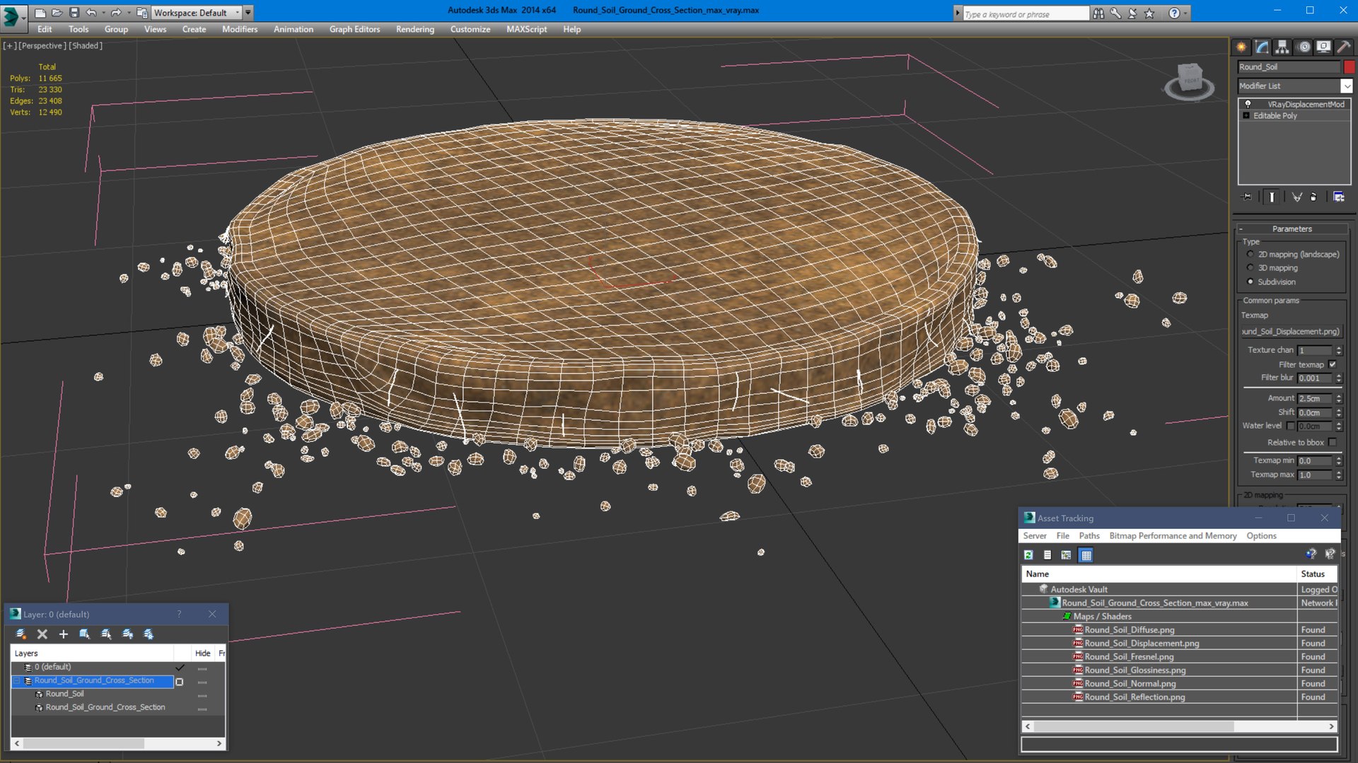 3D model Round Soil Ground Cross Section - TurboSquid 2003907