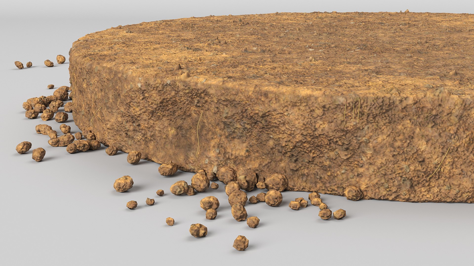 3D model Round Soil Ground Cross Section - TurboSquid 2003907