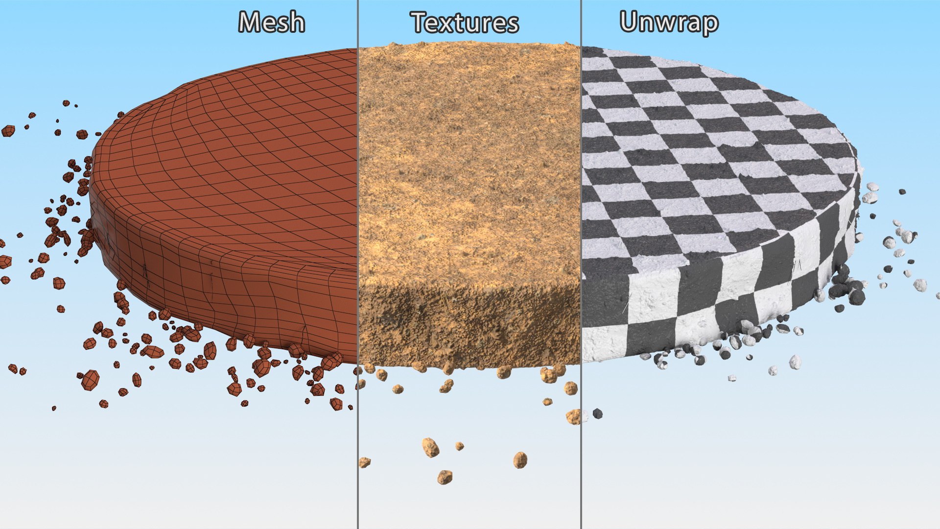 3D model Round Soil Ground Cross Section - TurboSquid 2003907