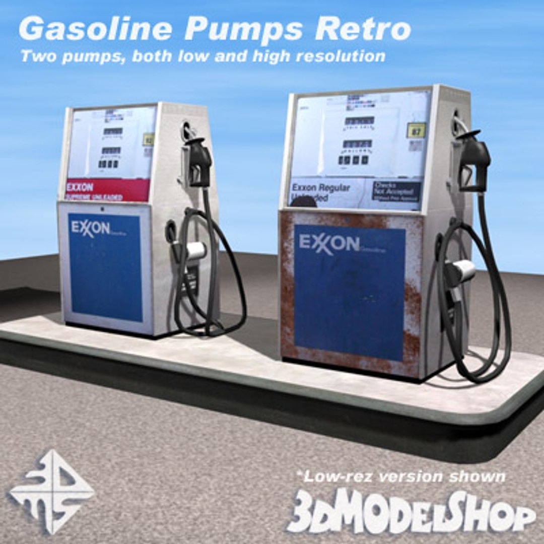 3d Model Gasoline Pump Retro