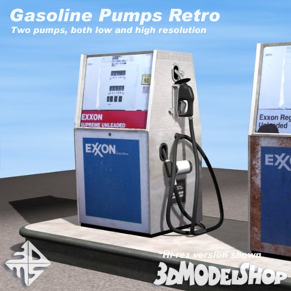 3d model gasoline pump retro