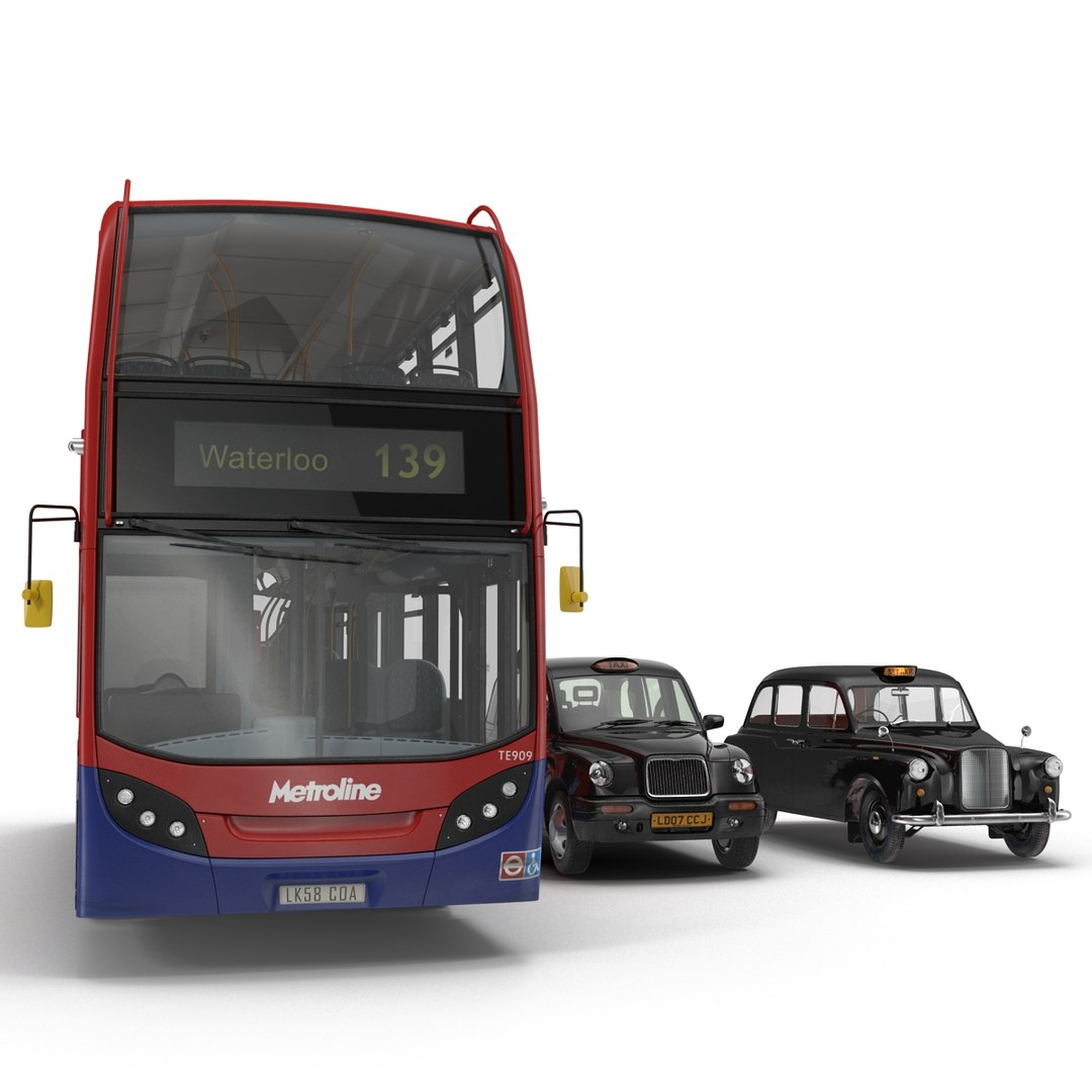 3d london bus taxi vehicle