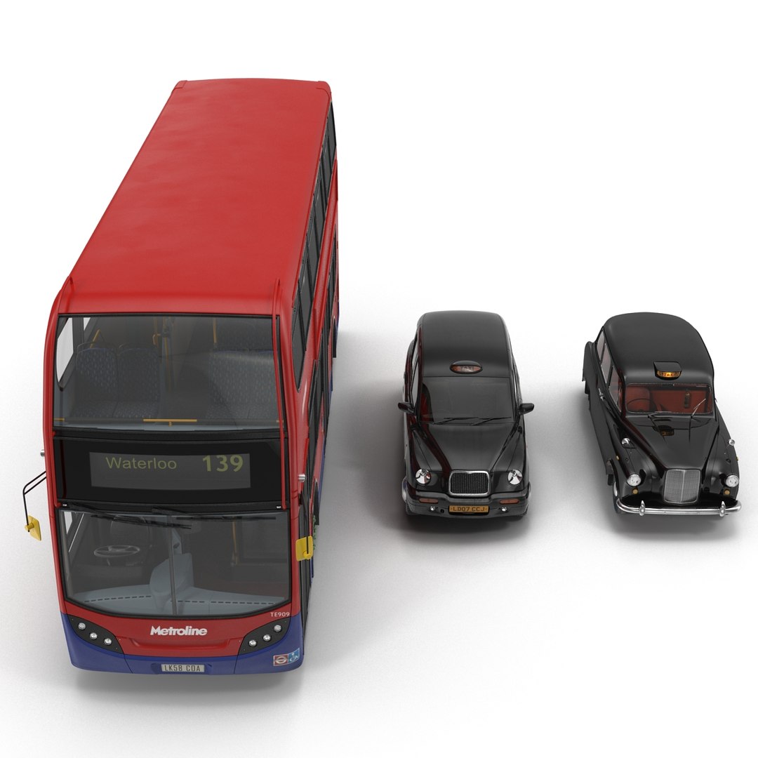 3d london bus taxi vehicle