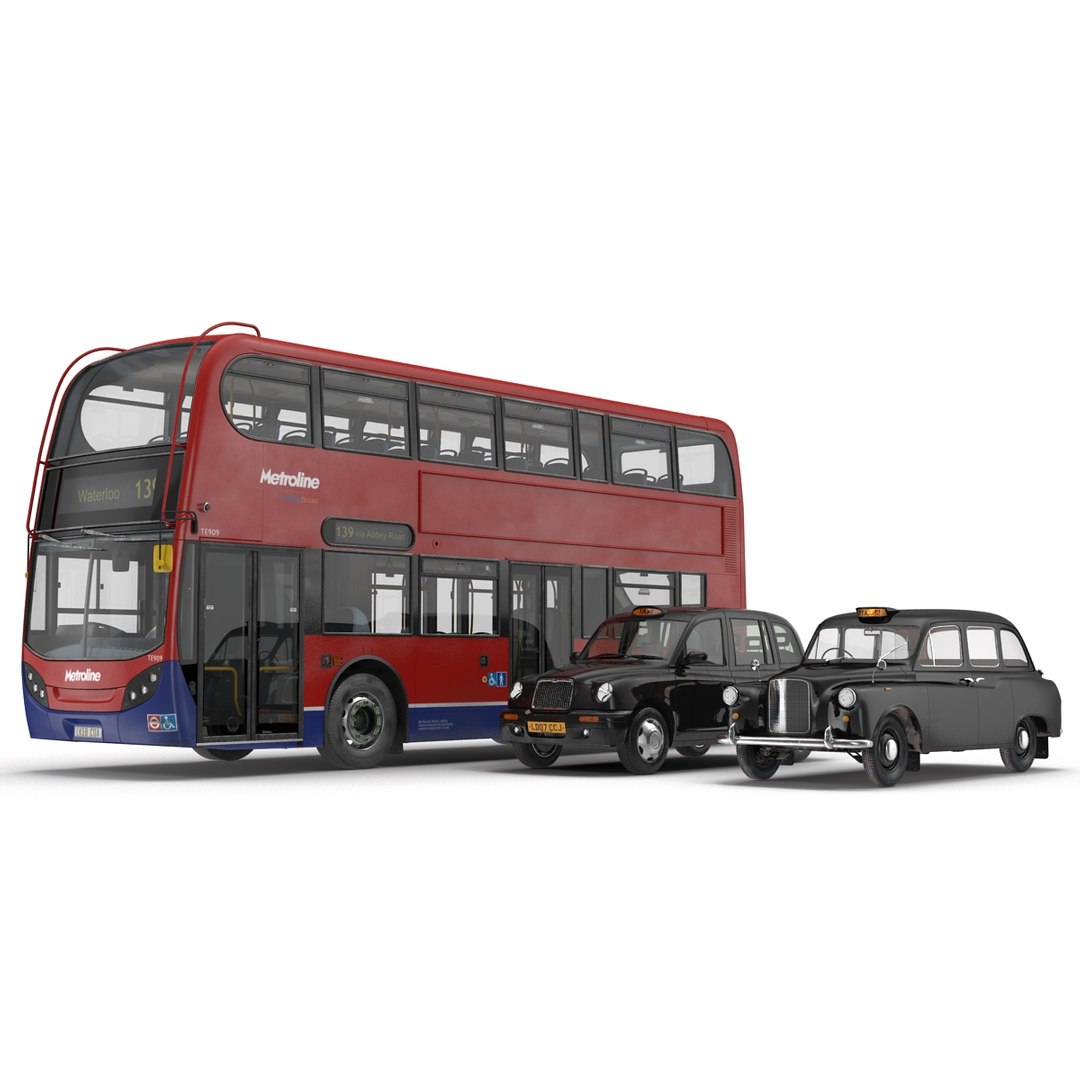 3d london bus taxi vehicle