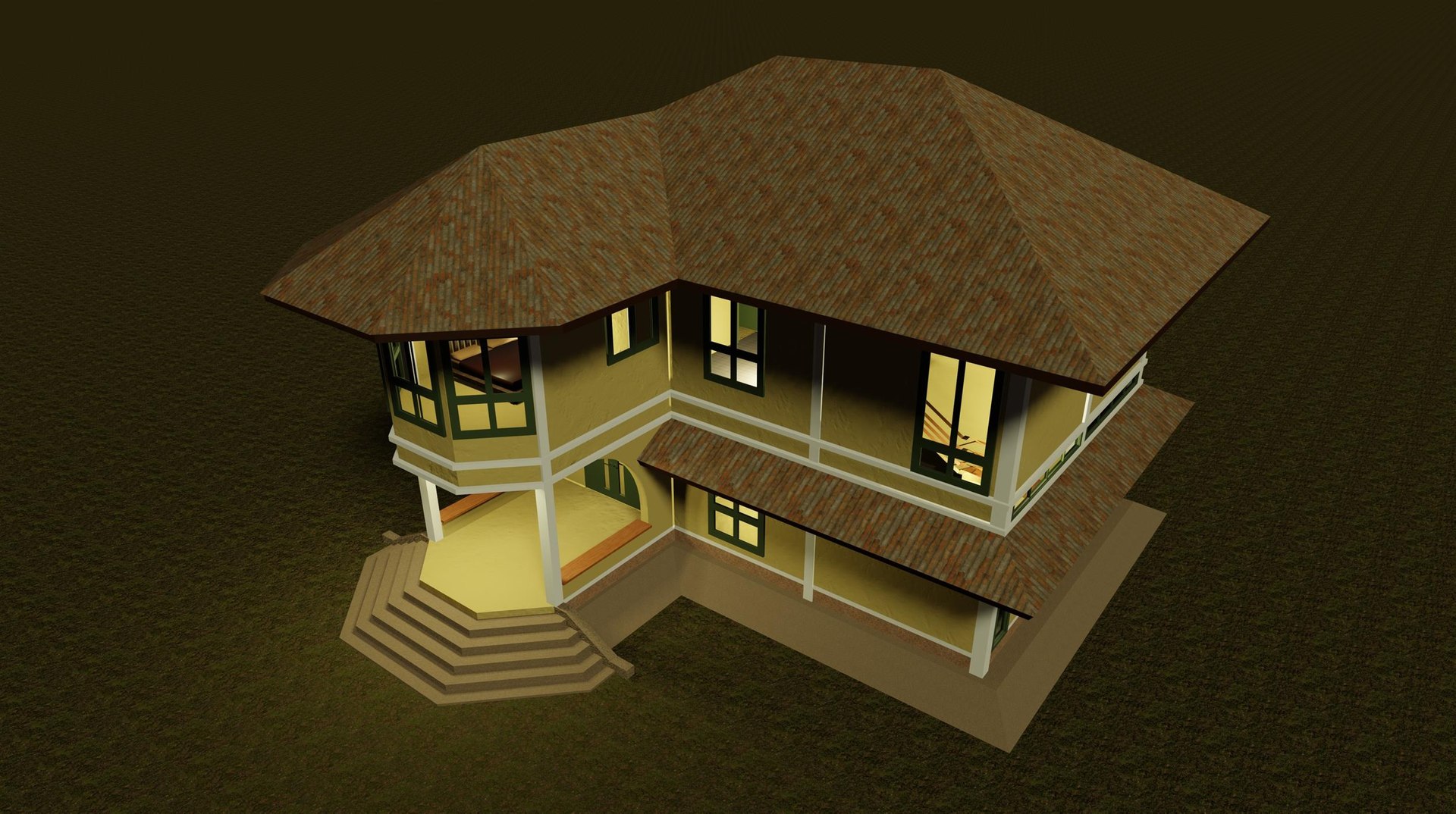 Colonial Style House 3D Model - TurboSquid 1928761