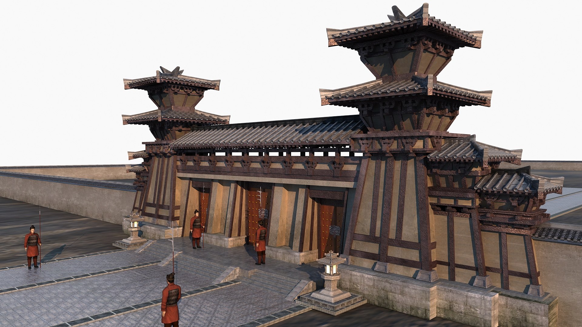 3D ancient architecture gate model - TurboSquid 1671524