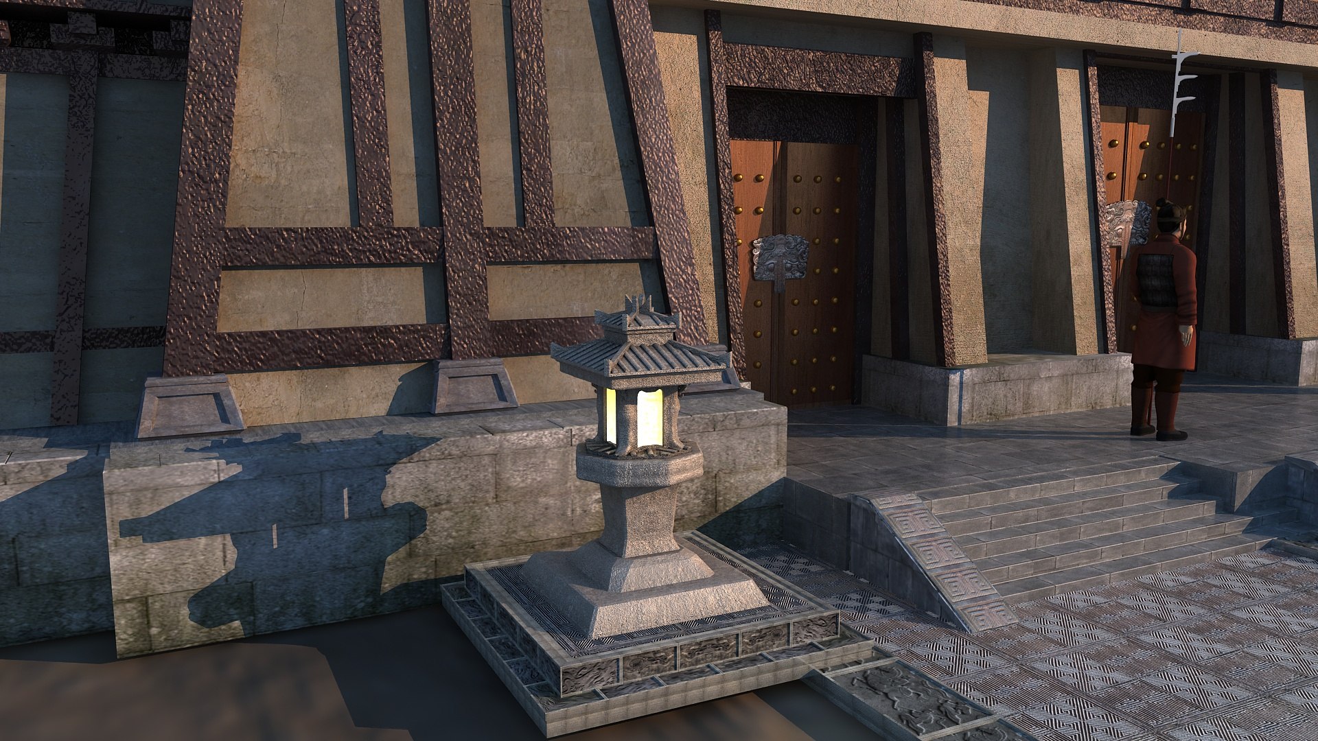 3D Ancient Architecture Gate Model - TurboSquid 1671524