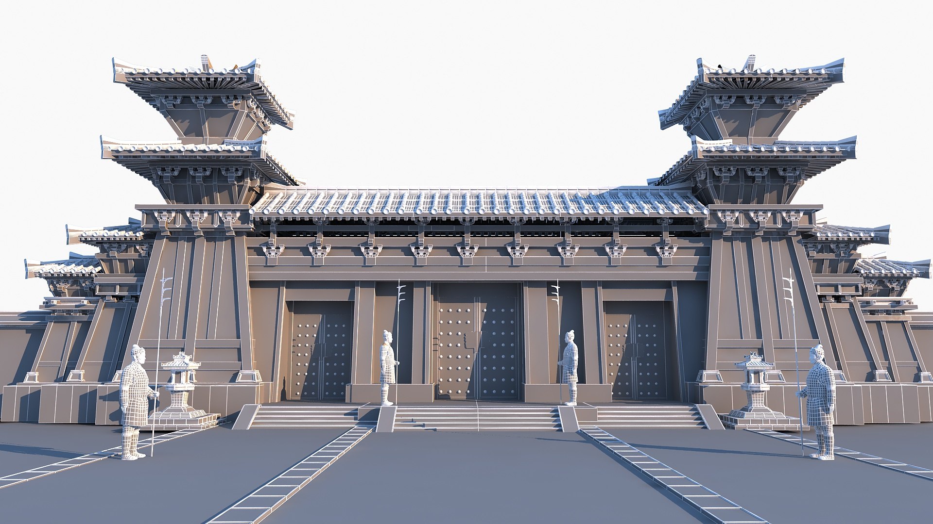 3D Ancient Architecture Gate Model - TurboSquid 1671524