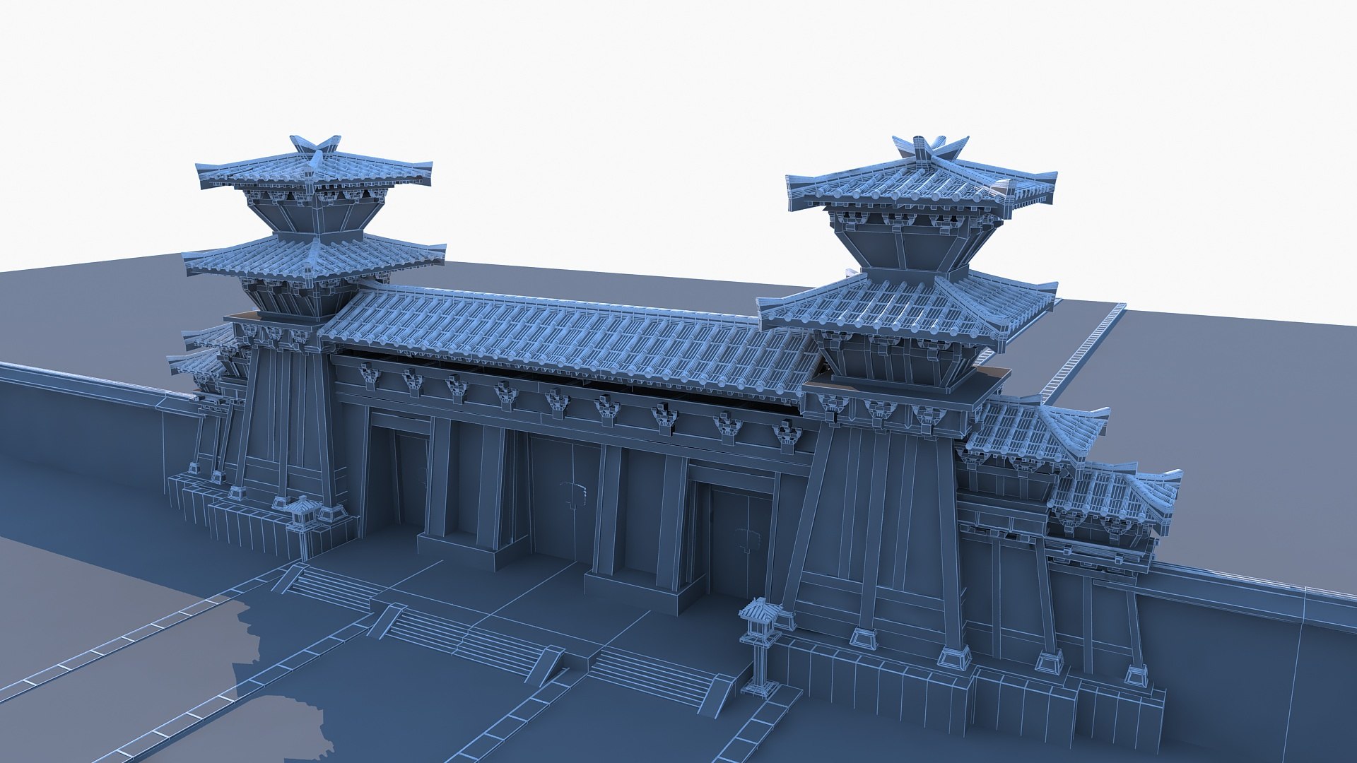 3D ancient architecture gate model - TurboSquid 1671524