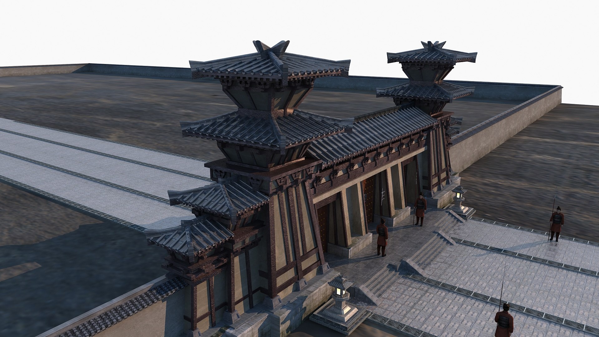 3D Ancient Architecture Gate Model - TurboSquid 1671524