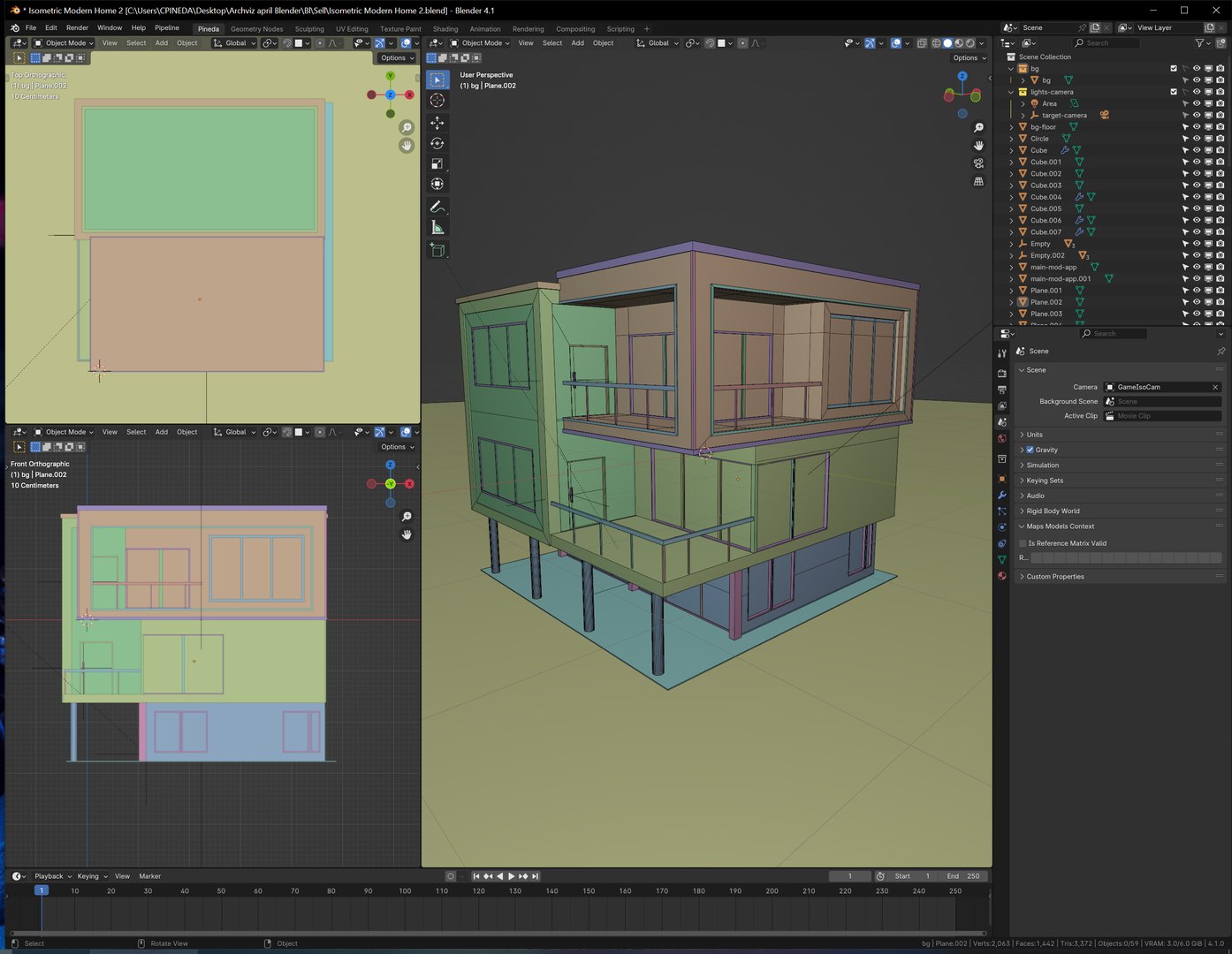 3D Model Isometric Modern Home - TurboSquid 2215513
