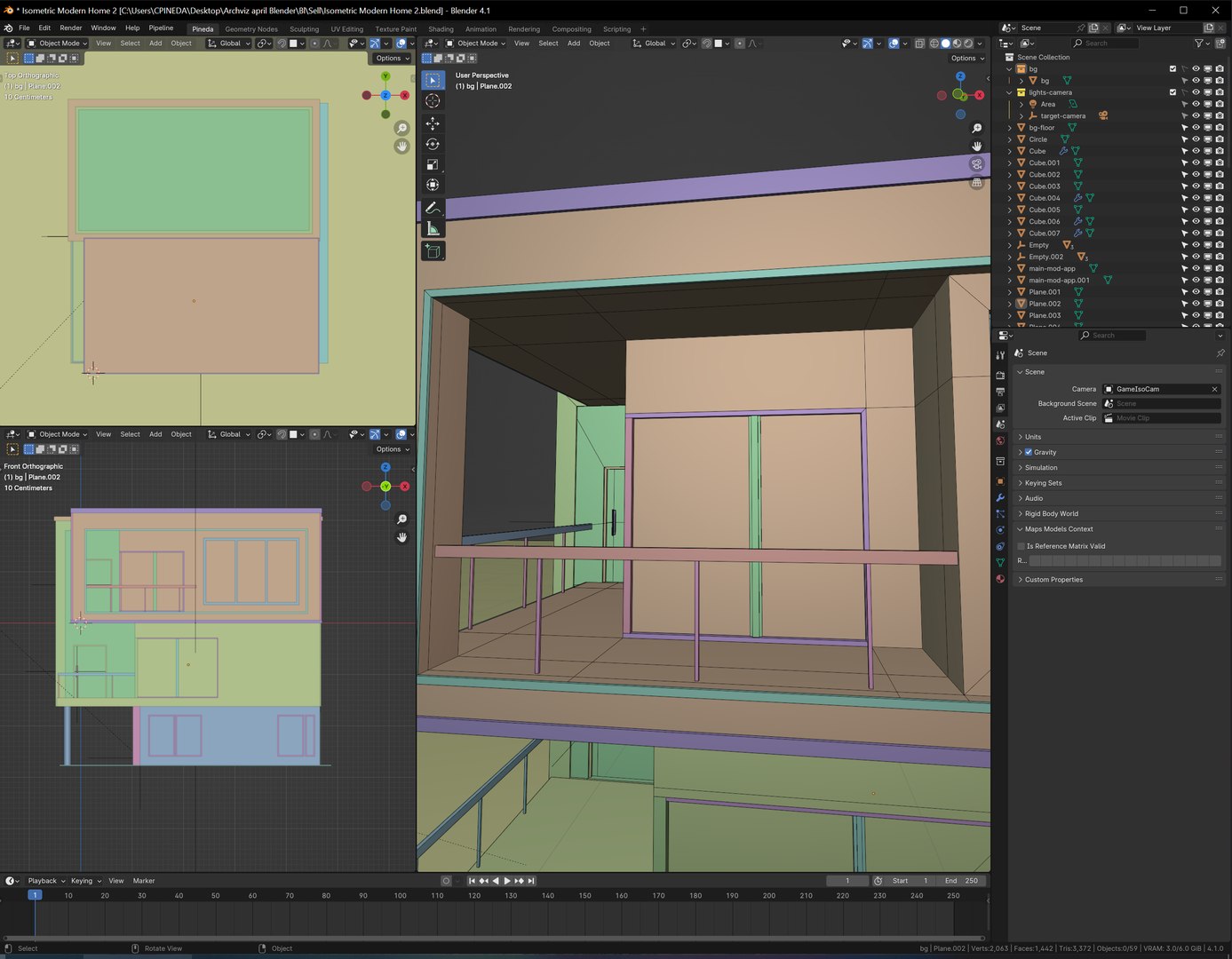 3D Model Isometric Modern Home - TurboSquid 2215513