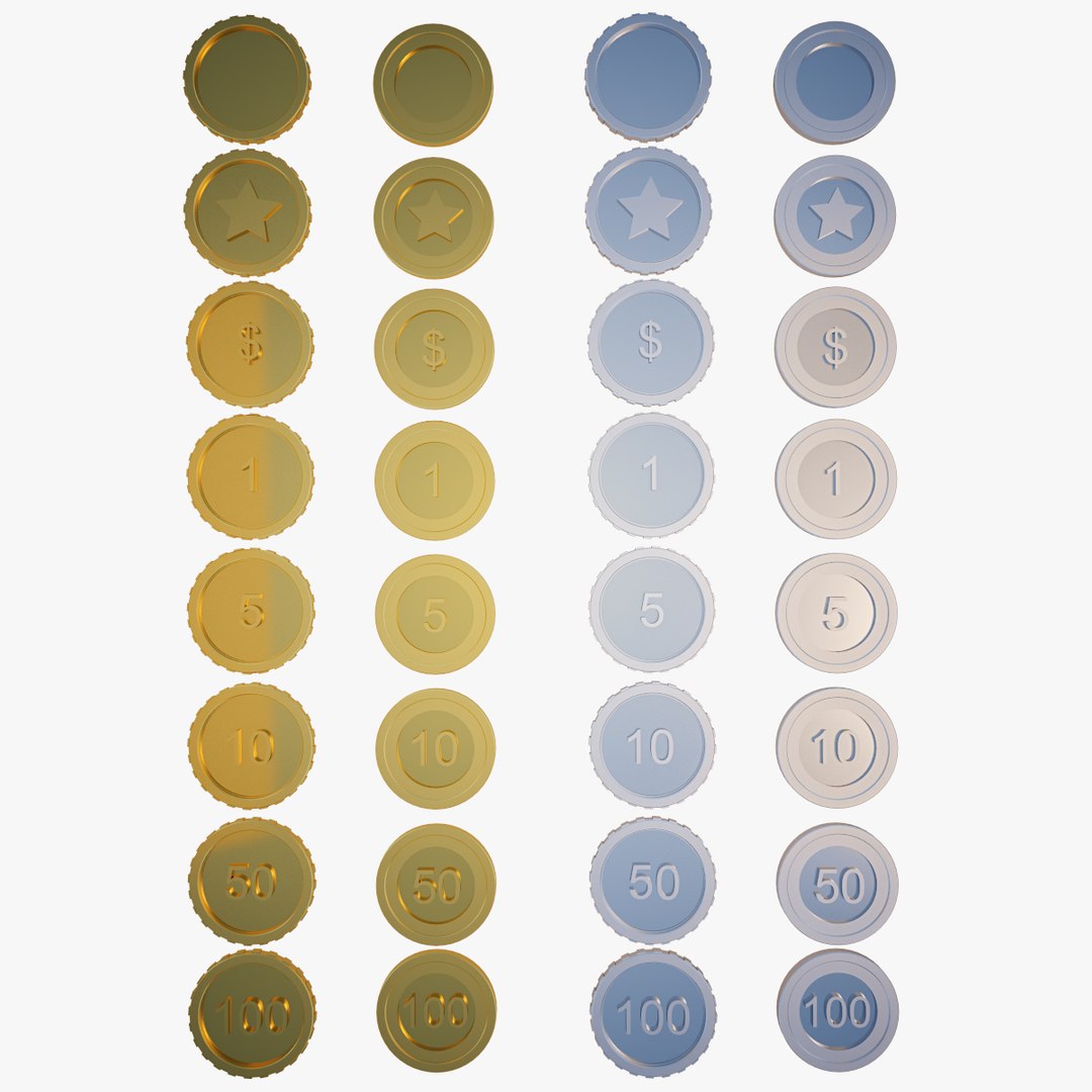 Coins Collection: Gold Silver 3D Model - TurboSquid 1190789
