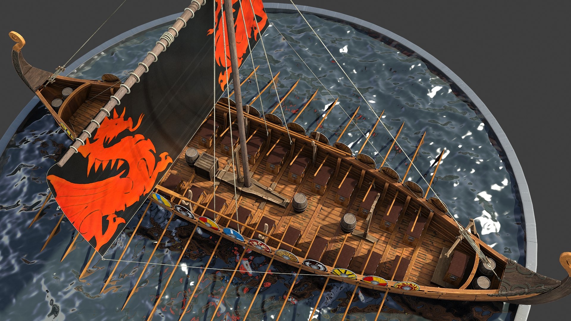 Ship boat drakkar 3D - TurboSquid 1573772
