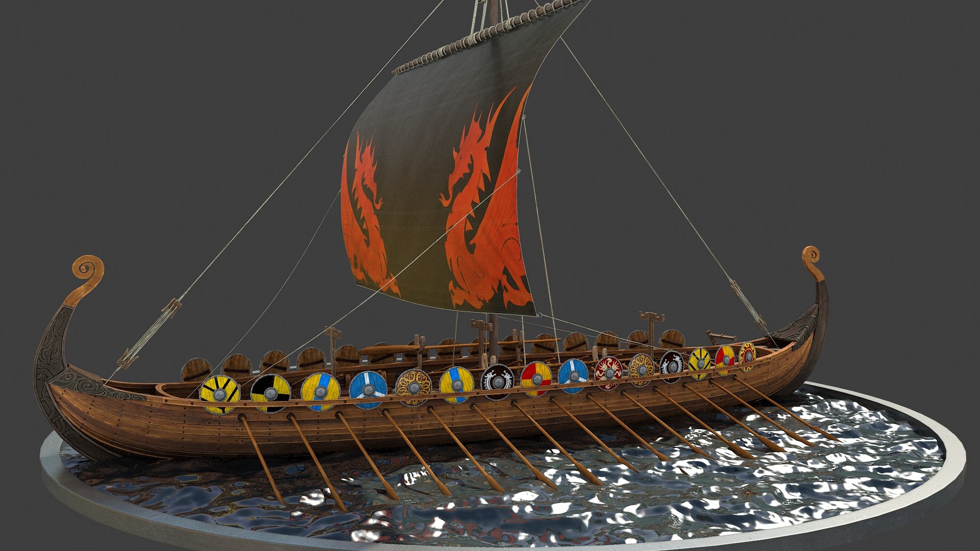 Ship boat drakkar 3D - TurboSquid 1573772