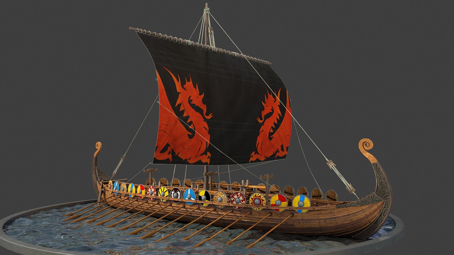 Ship Boat Drakkar 3D - TurboSquid 1573772