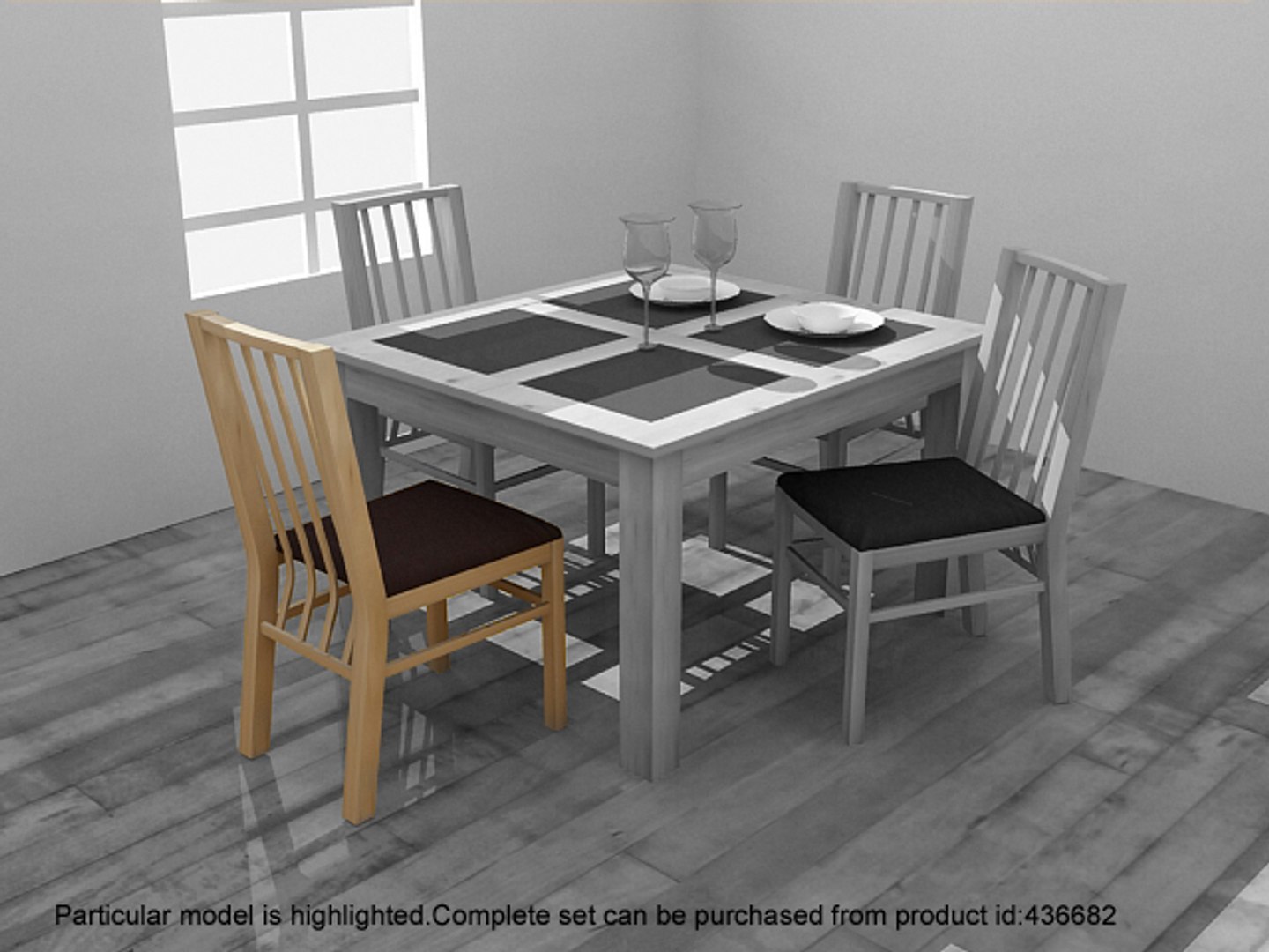 3ds max atlantis dining chair set