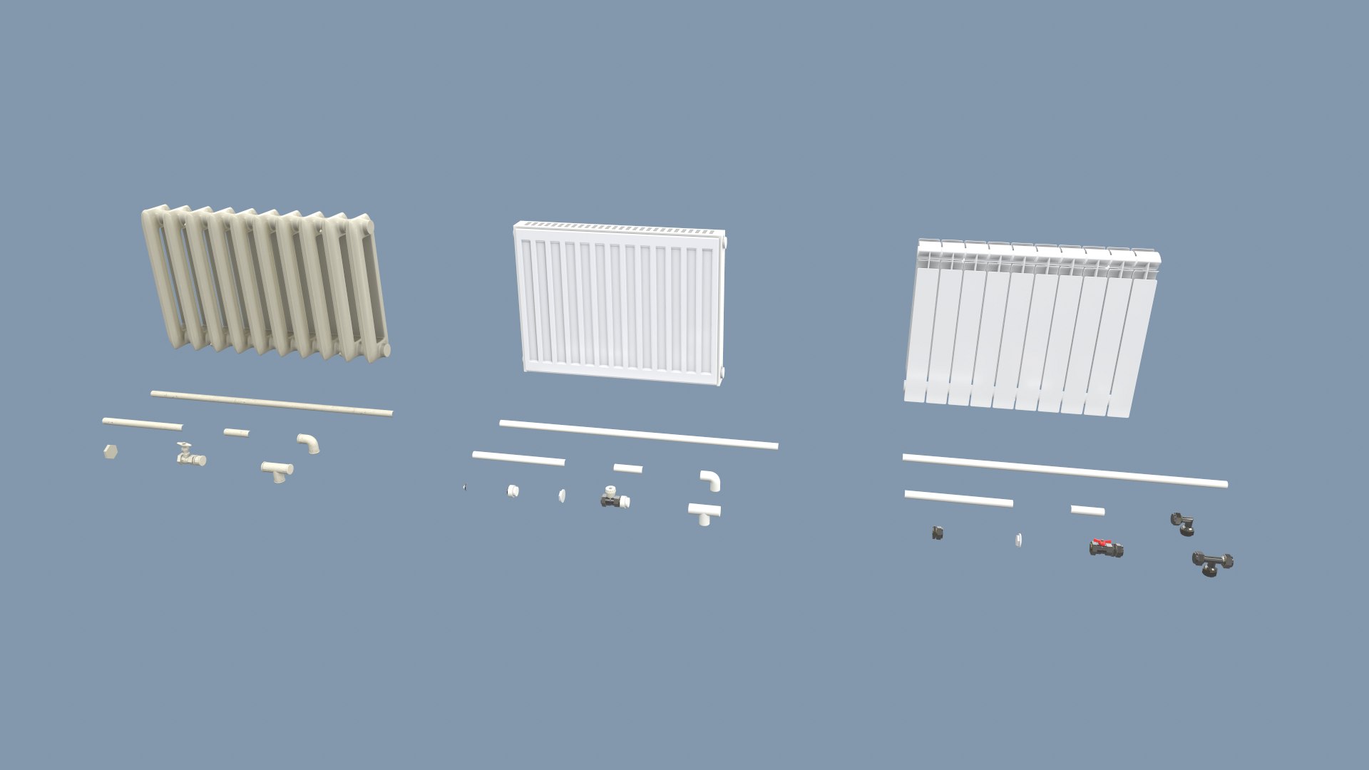 Radiators With Modular Pipes 3D Model - TurboSquid 1779053