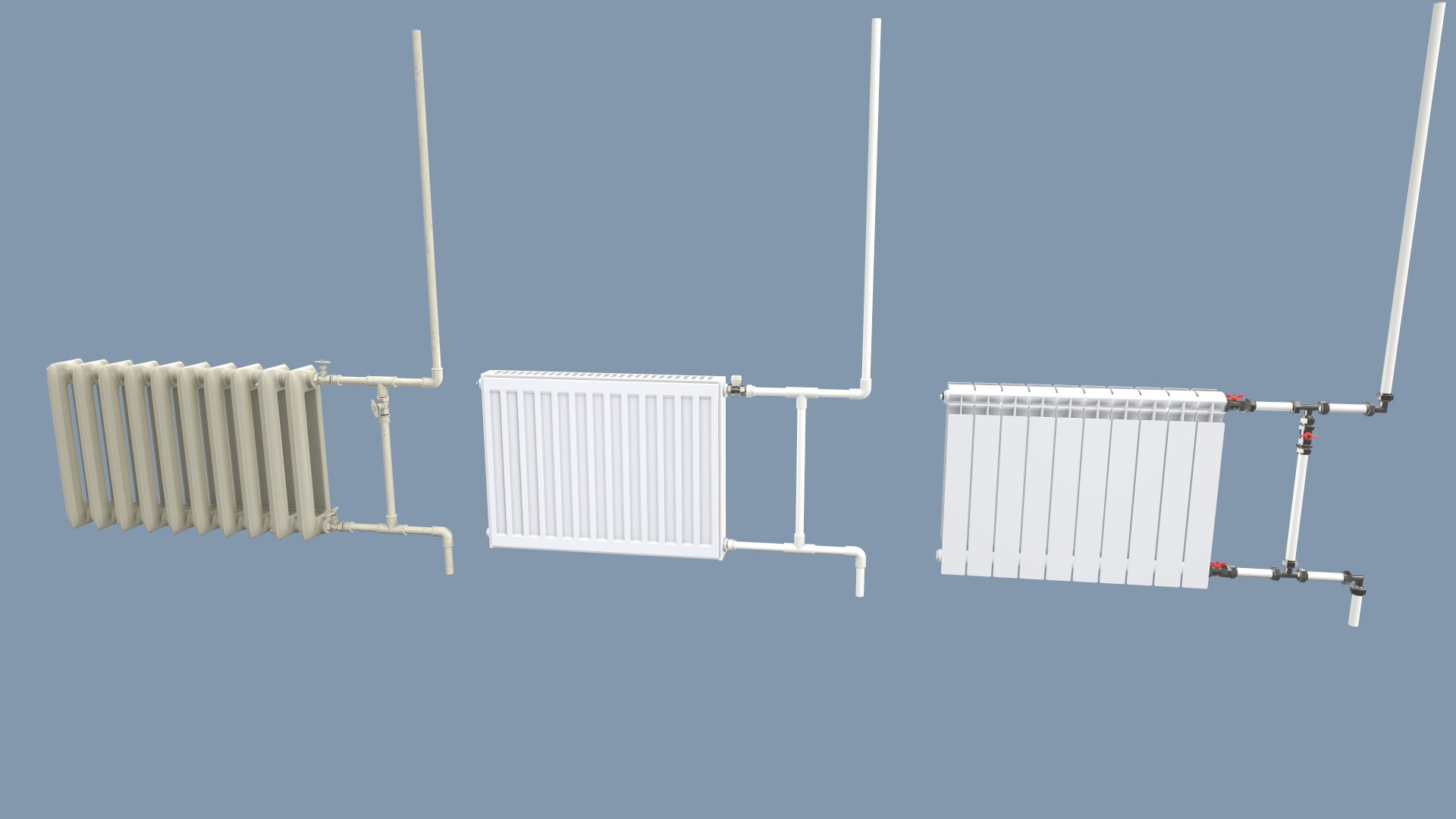 Radiators With Modular Pipes 3D Model - TurboSquid 1779053